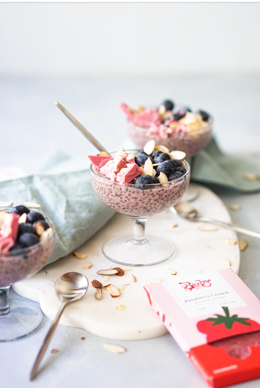 Blueberry Chia Seed Pudding with Smoothie Bar - Bixby Chocolate