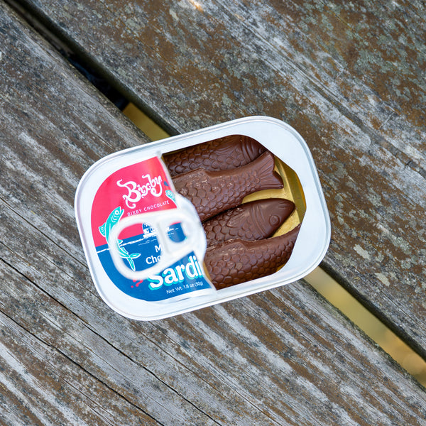 Chocolate Sardines, Tinned - Bixby Chocolate